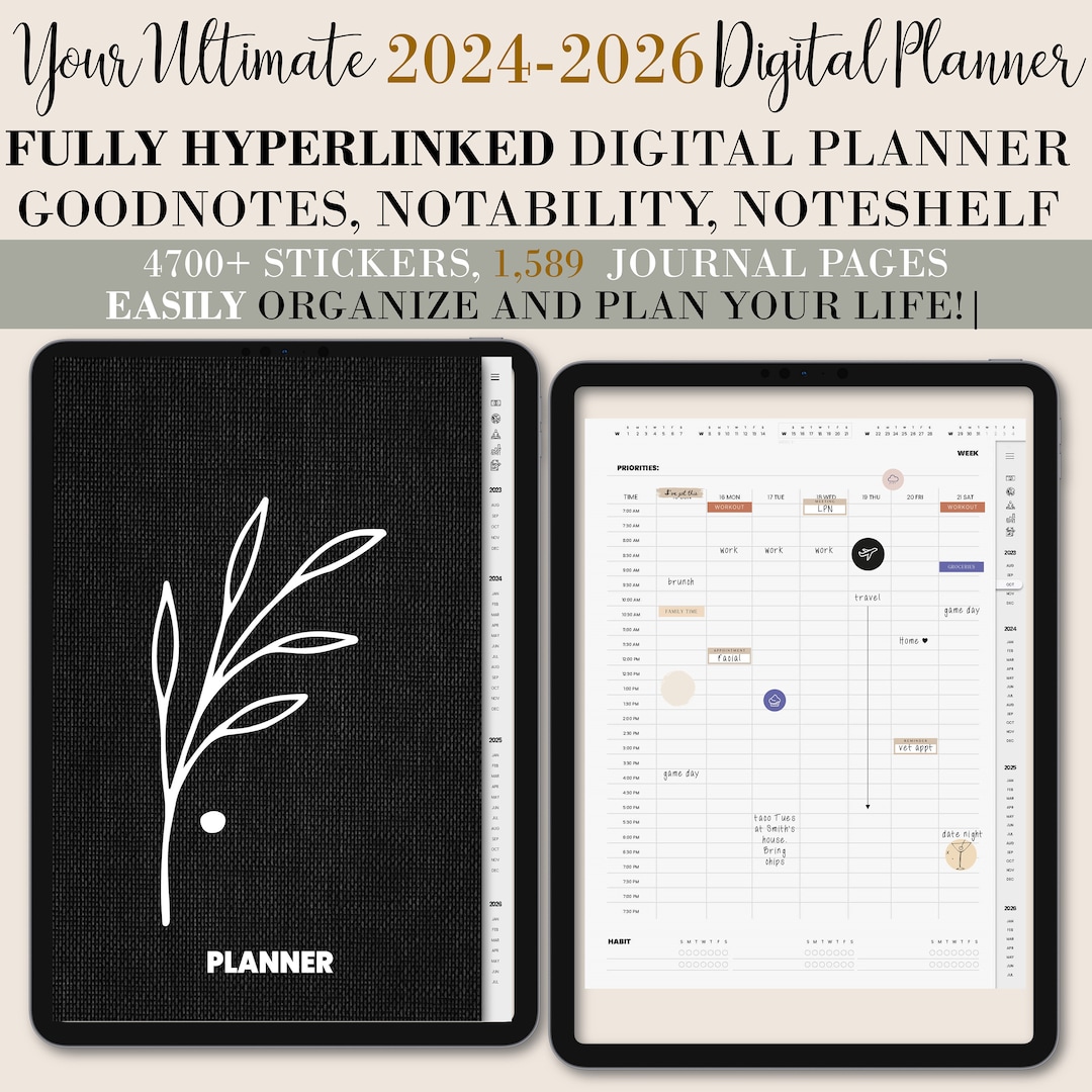 Best 2024-2026 Digital Planner, 24-25 Portrait Planner, Life Planner ...