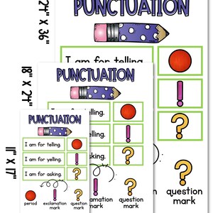 PRINTABLE Punctuation Anchor Charts! 3 Sizes. Punctuation Writing Chart ...