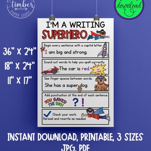 6 PRINTABLE Anchor Charts, 3 Sizes Each, Classroom Anchor Charts, ELA ...