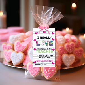 Valentine Teacher Tag. Printable Gift Tags. Valentine's Day. Printable ...