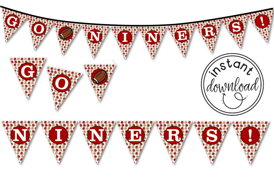 Go Niners Football Banner, LVII Football Banner, Football Party Decor ...