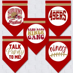 Printable 49ers Banner, Super Bowl Printable Decorations, Football ...