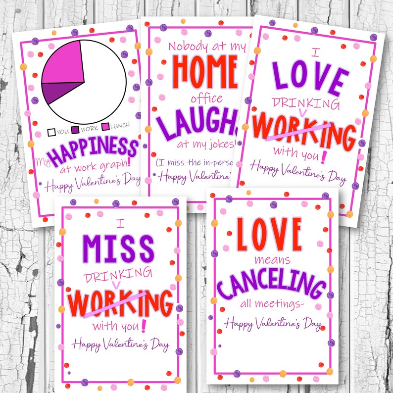 INSTANT DOWLOAD Printable Coworker Valentines 25-2X3 Cards. - Etsy