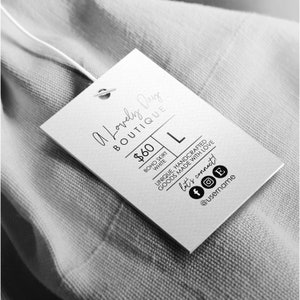 Editable Price Tag Template, Custom Clothing Hang Tag, Minimalist ...