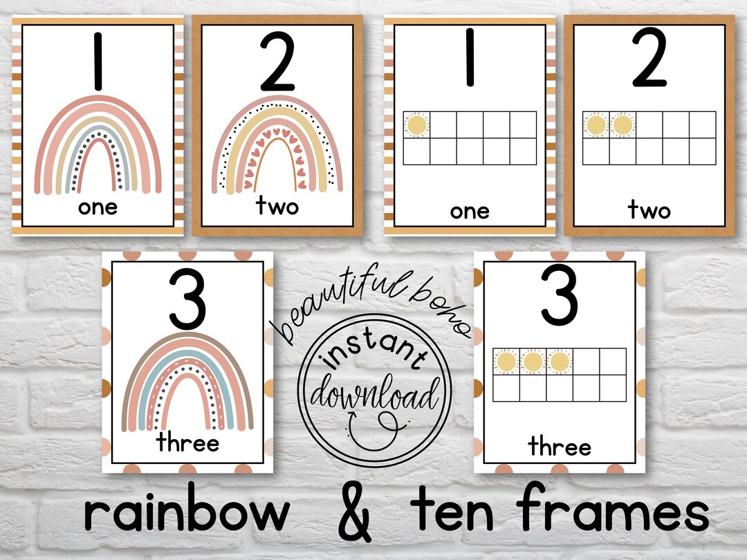 BOHO Vibrant Number Posters | Classroom Number Posters | Numbers 1-20 ...