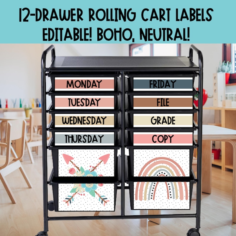 Teacher Rolling Cart - Etsy