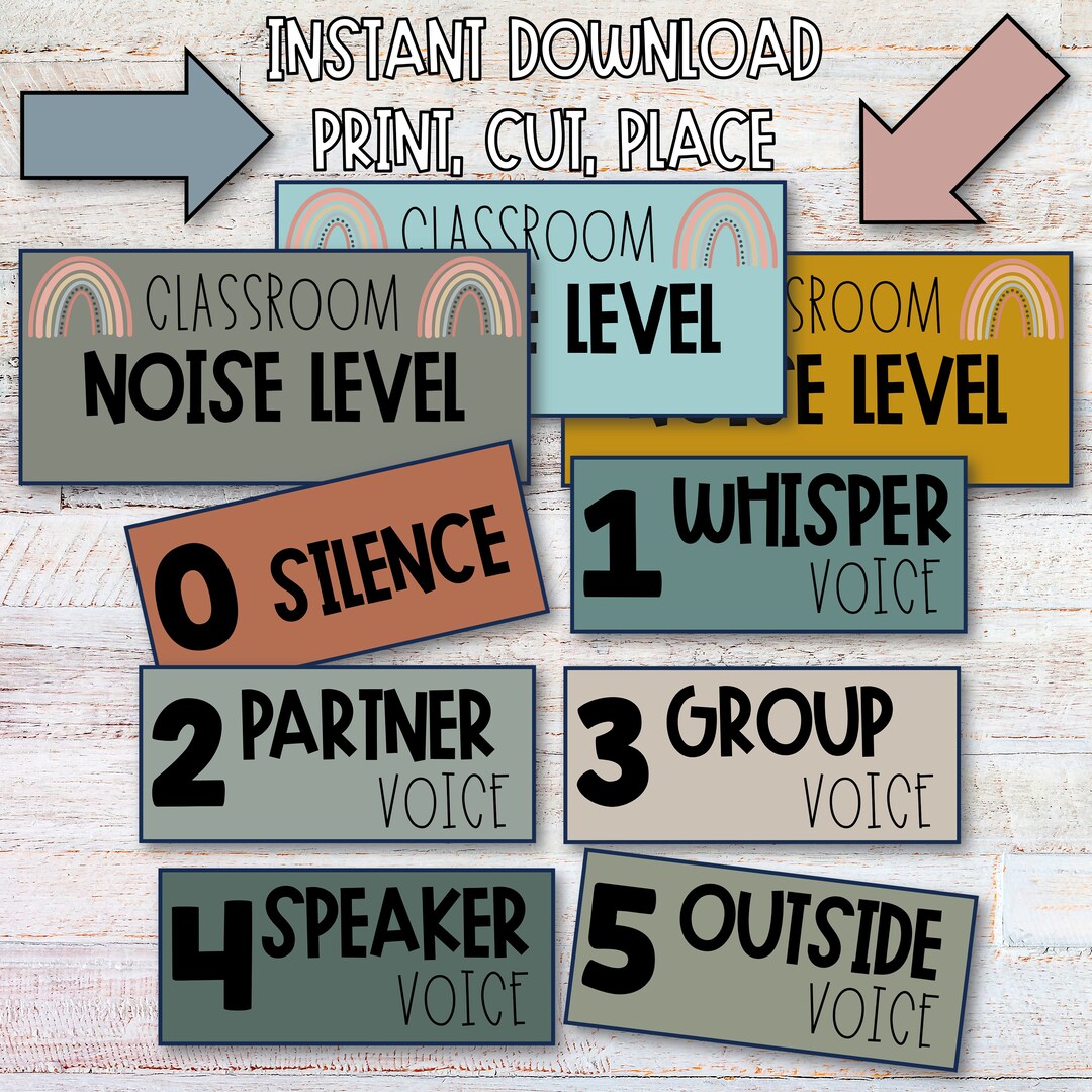 Tranquil Noise Oasis! | Classroom Noise Level Kit | Boho, Earth Tones ...