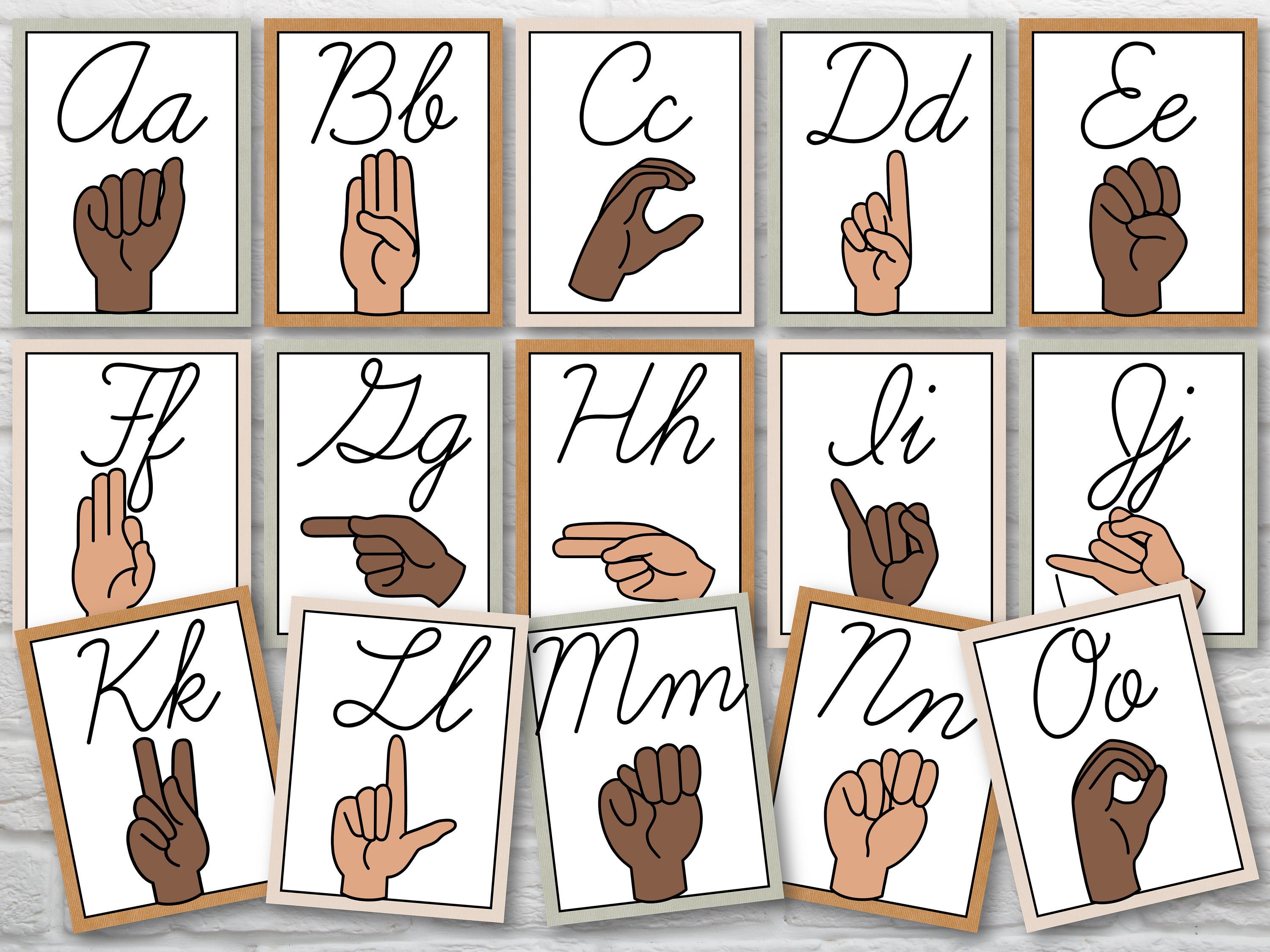ASL Sign Language Alphabet Posters, American Sign Language Alphabet ...