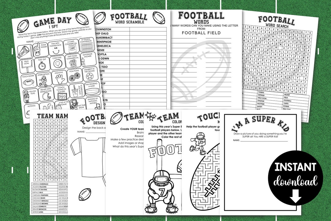 10 Football Activities for Kids, Word Searches, Word Scramble, Anagram ...