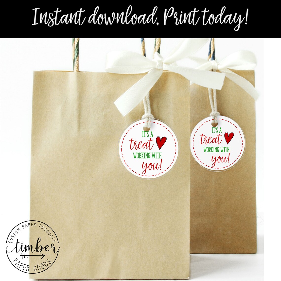 Coworker Staff Gift Tag.it's a Treat Working With You - Etsy