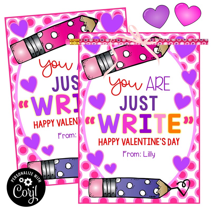 Valentine Pencils - Etsy