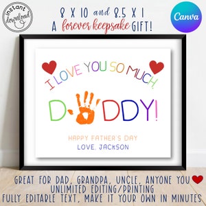 Father's Day Printable EDITABLE Dad Handprint Gift I - Etsy