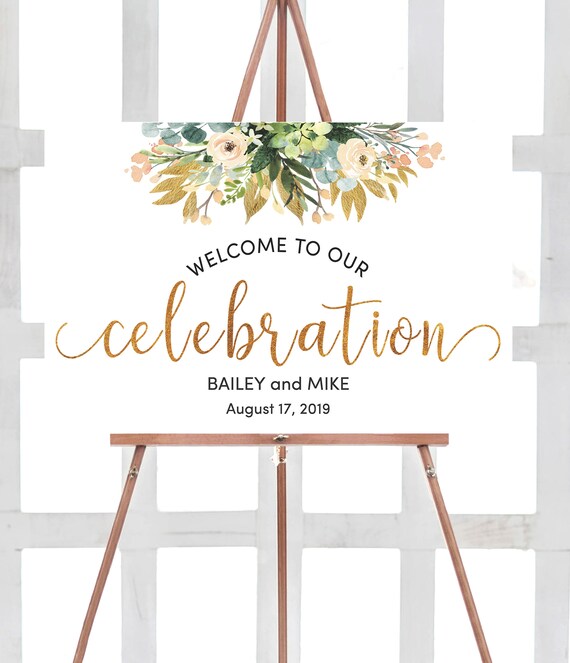 3 Sizes 3 Designs Modern Script Wedding Welcome Sign PDF | Etsy