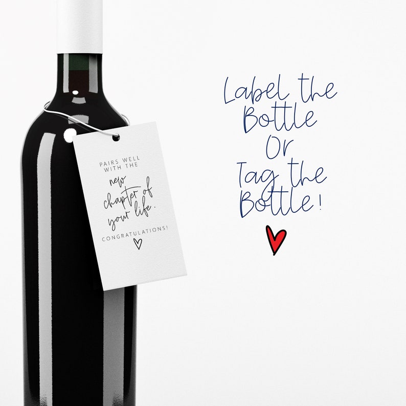 New Chapter in Life PRINTABLE Wine Label Tags for New Job - Etsy