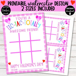 PRINTABLE You're a Tic-tac-totally Awesome Friend Valentine Card ...