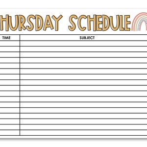 Boho Beautiful Daily & Weekly Class Schedule Templates | EDITABLE ...