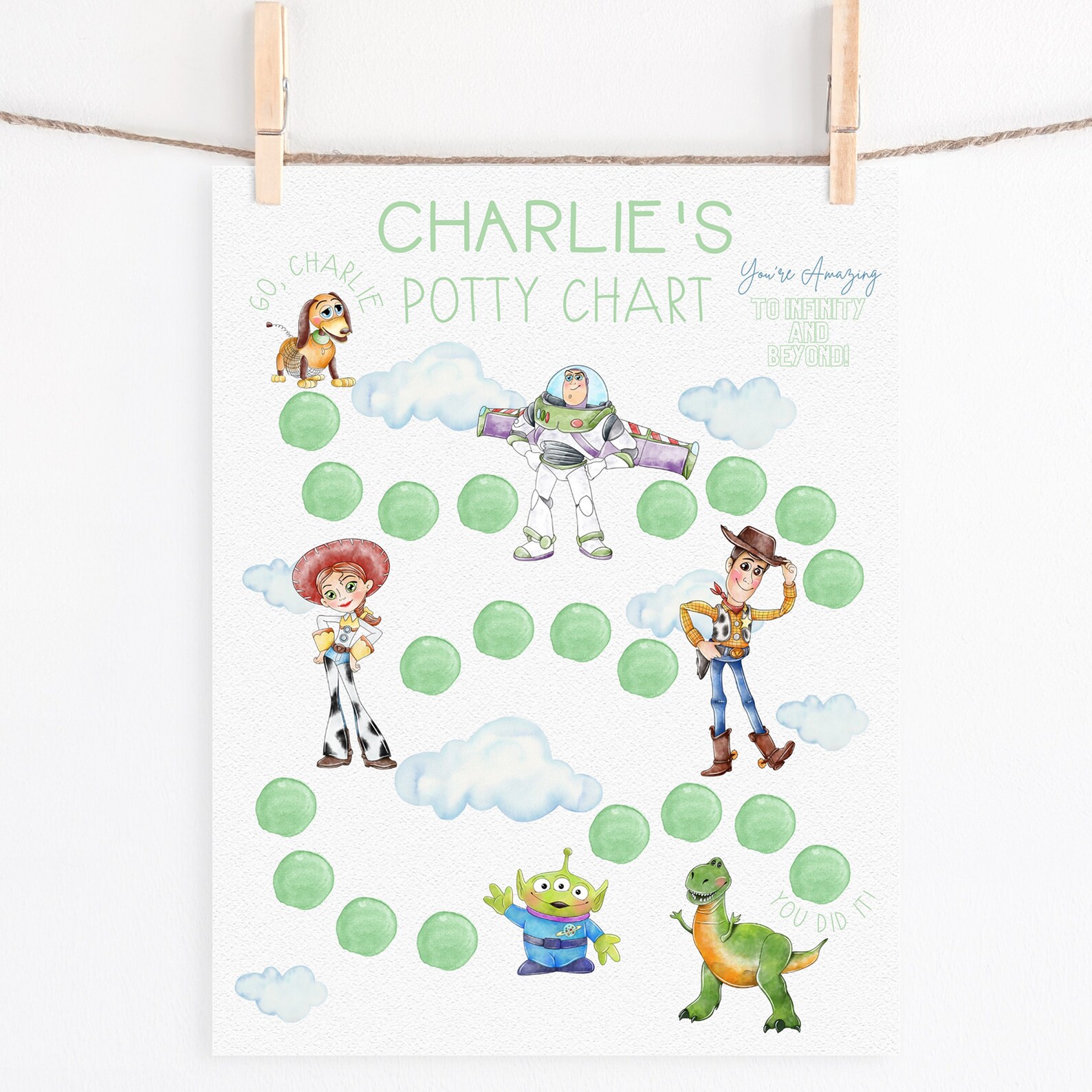 Editable Potty Training Rewards Chart Potty Training Printables TOY ...