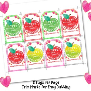 CUSTOMIZABLE Valentines Applesauce Tags, Kids Classroom, Daycare ...