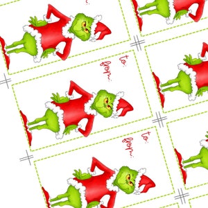 PRINTABLE Grinch Gift Tags, Grinch Christmas Gift Tags, 8 Designs ...