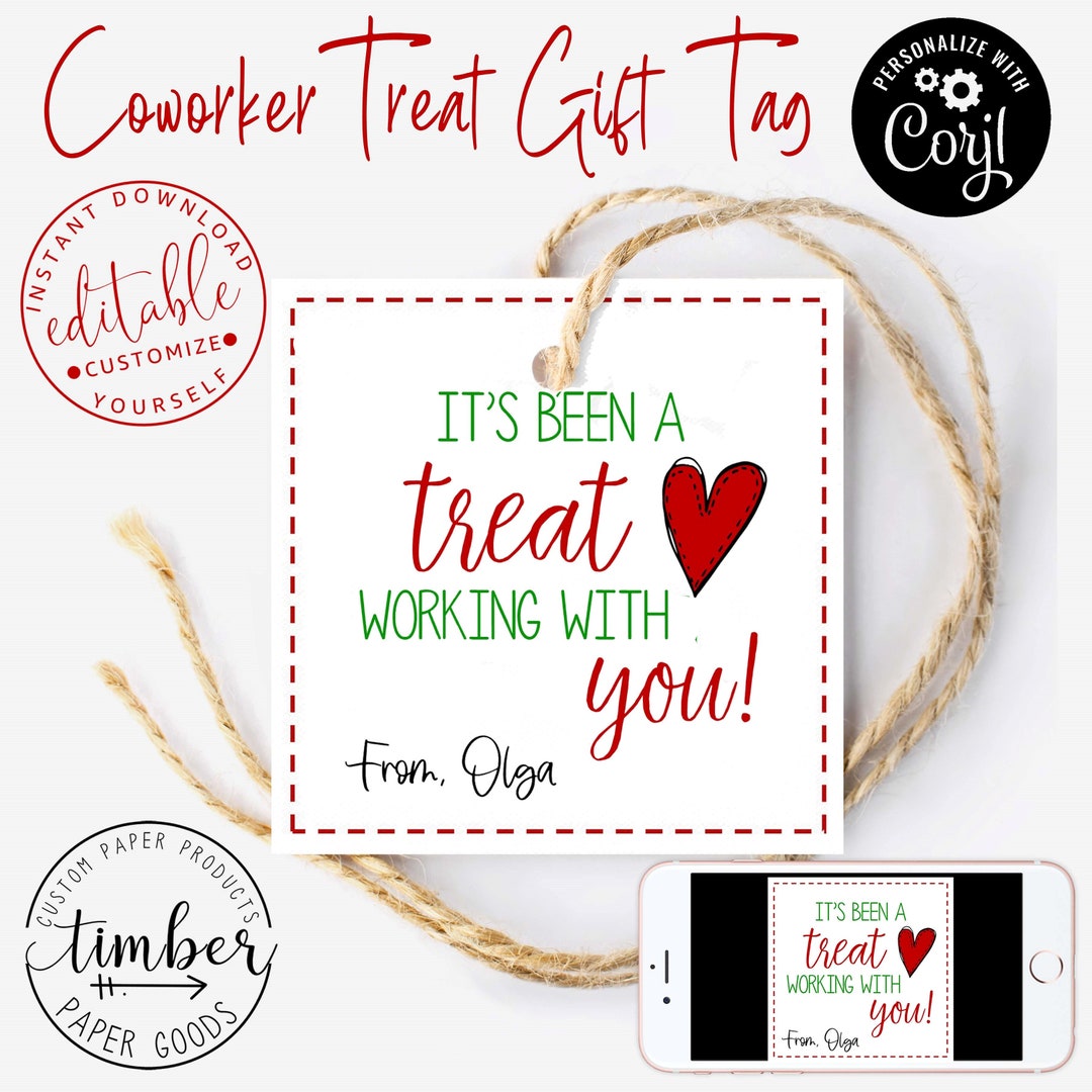 INSTANT DOWNLOAD Coworker Treat Tag | Employee Appreciation | Coworker ...