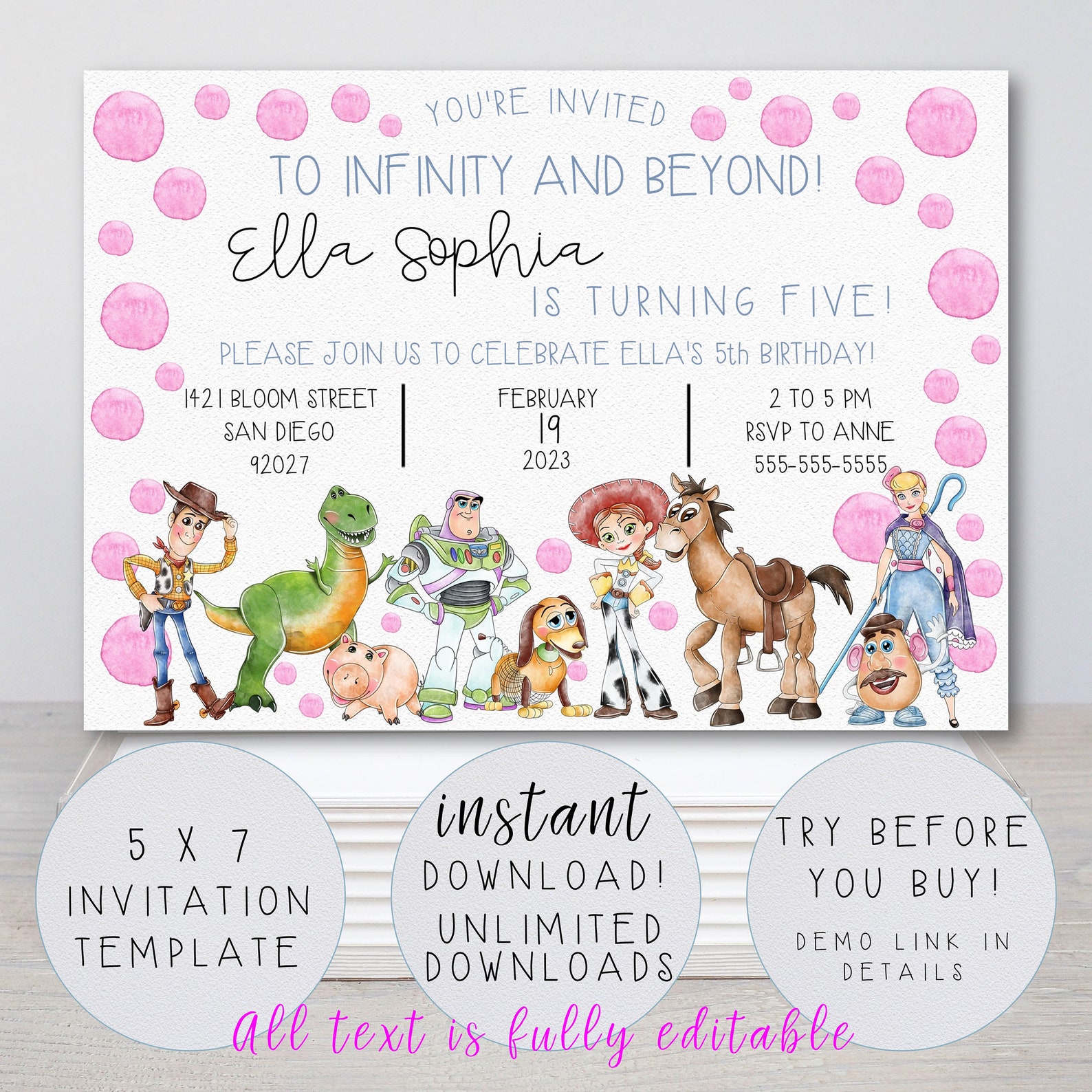 To Infinity and Beyond Invitation Template. Easily CUSTOMIZABLE. Any ...
