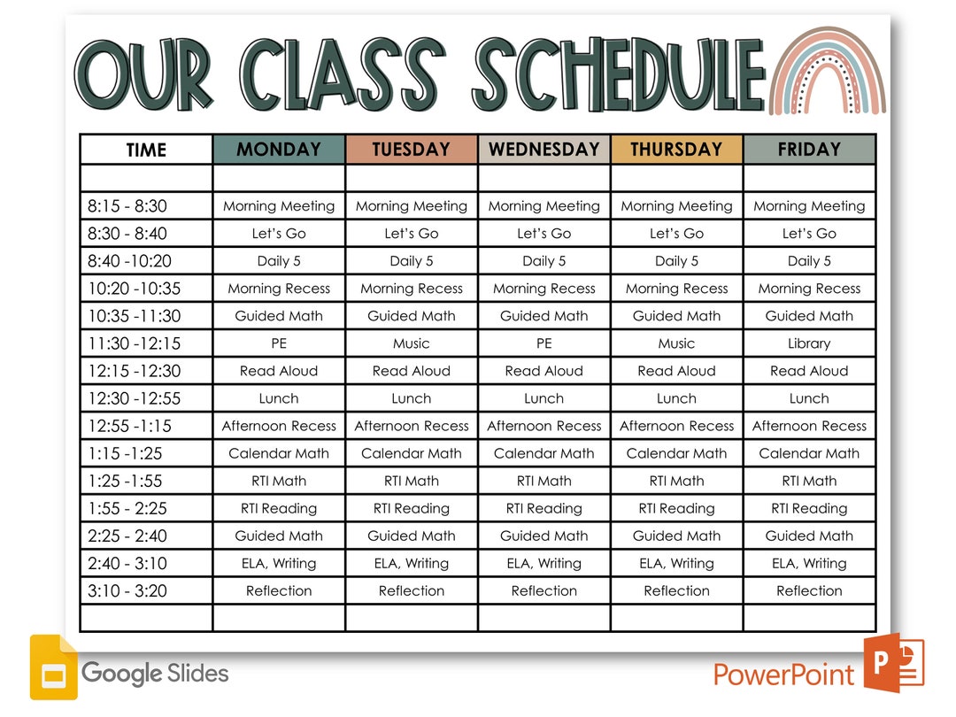 Boho Beautiful Daily & Weekly Class Schedule Templates | EDITABLE ...