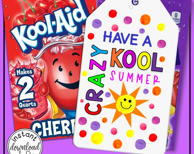 Editable End of Year Gift Tag , Kool/cool Summer Tag , End of Year Gift ...