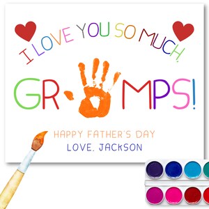 Father's Day Printable | EDITABLE | Dad Handprint Gift | I Love You so ...
