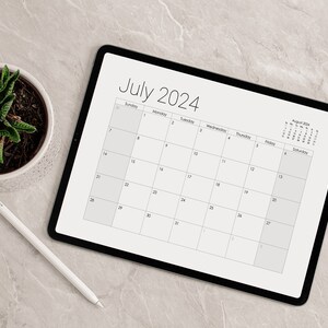 2024 July Calendar. Professional, Minimalist Design. Holiday List ...