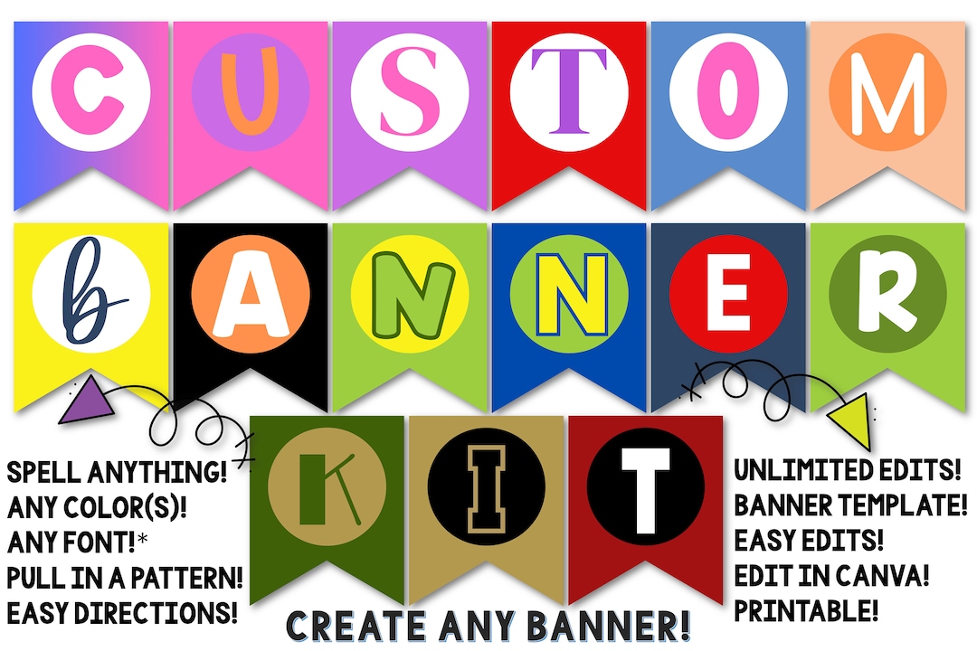 FULLY Editable Banner Template | Create a Banner in Any Color With Any ...
