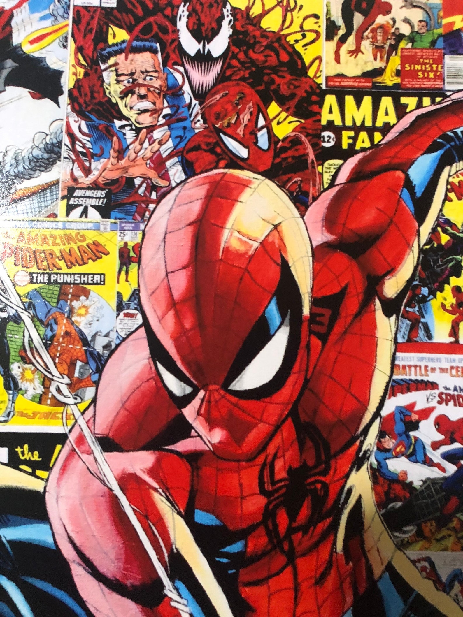 Spider-man Painting/collage Print - Etsy