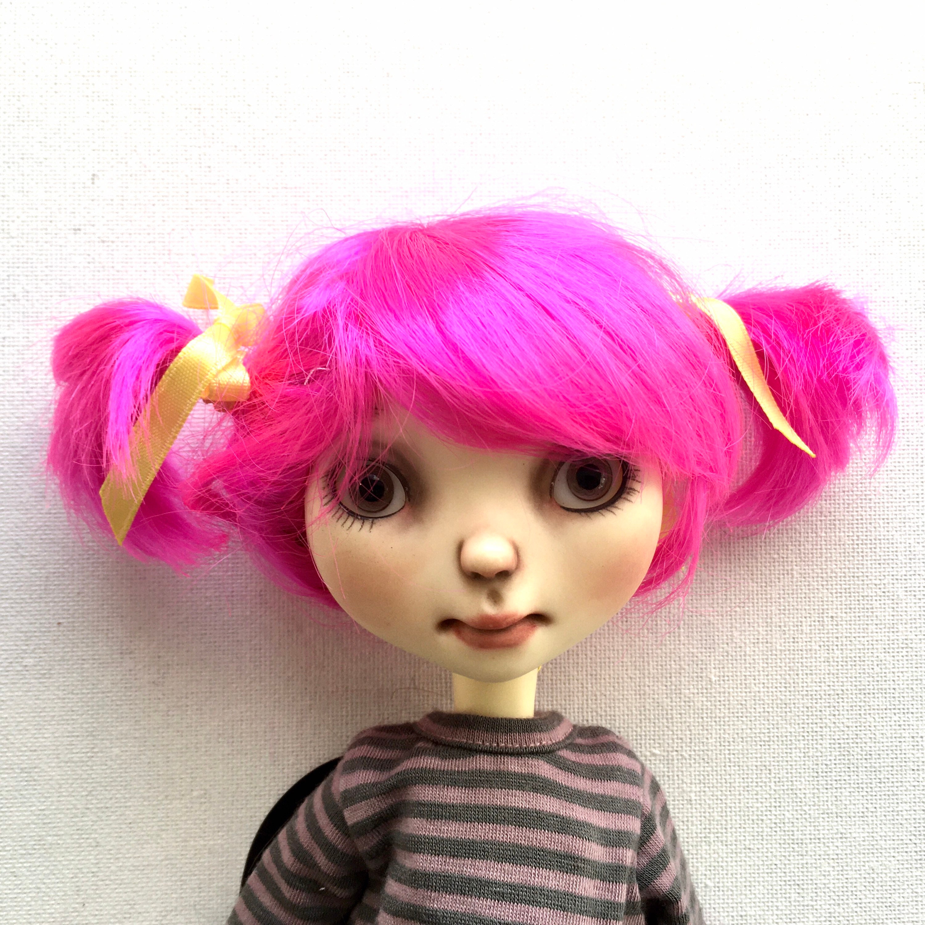 Craft Supplies & Tools Home & Hobby Dolls wig 13 size 8-9 Green BJD ...