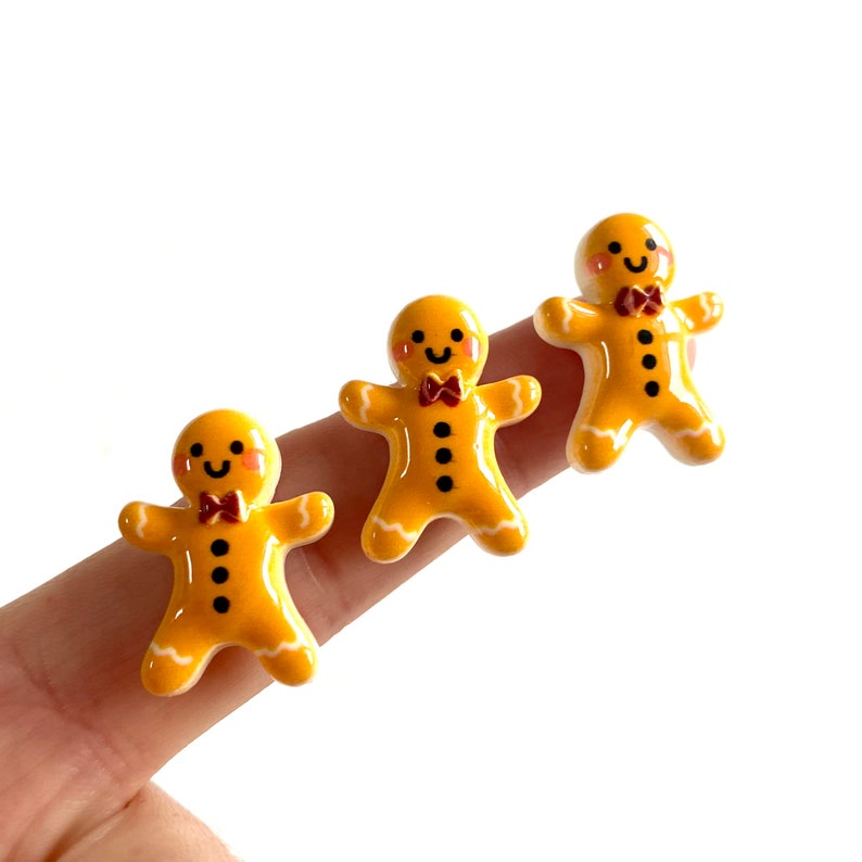 Miniature Gingerbread Men Flat Back Resin Cabochon Figurines Christmas ...
