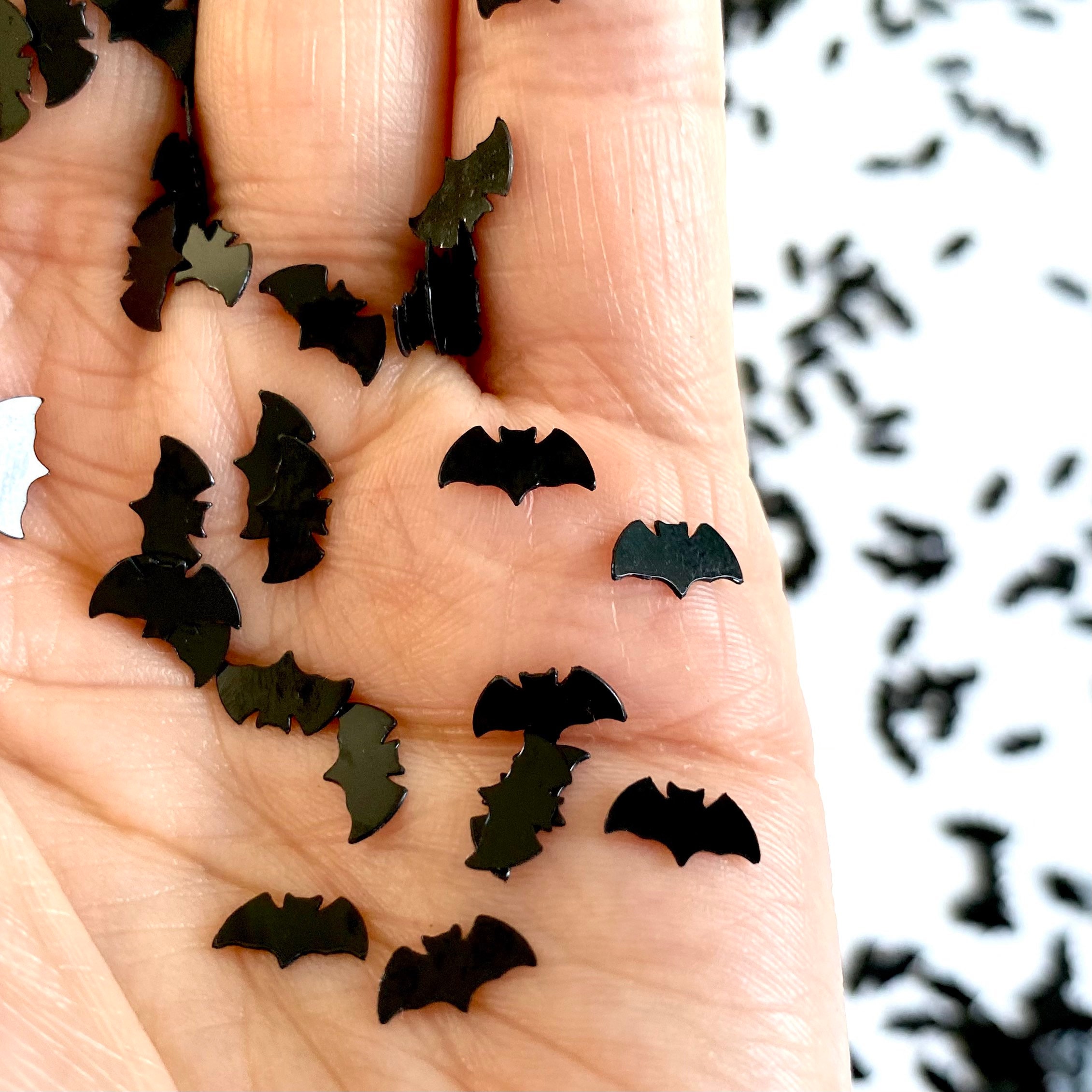 Bat Sequins Black PVC Mini Bats for Halloween Nail Art - Etsy
