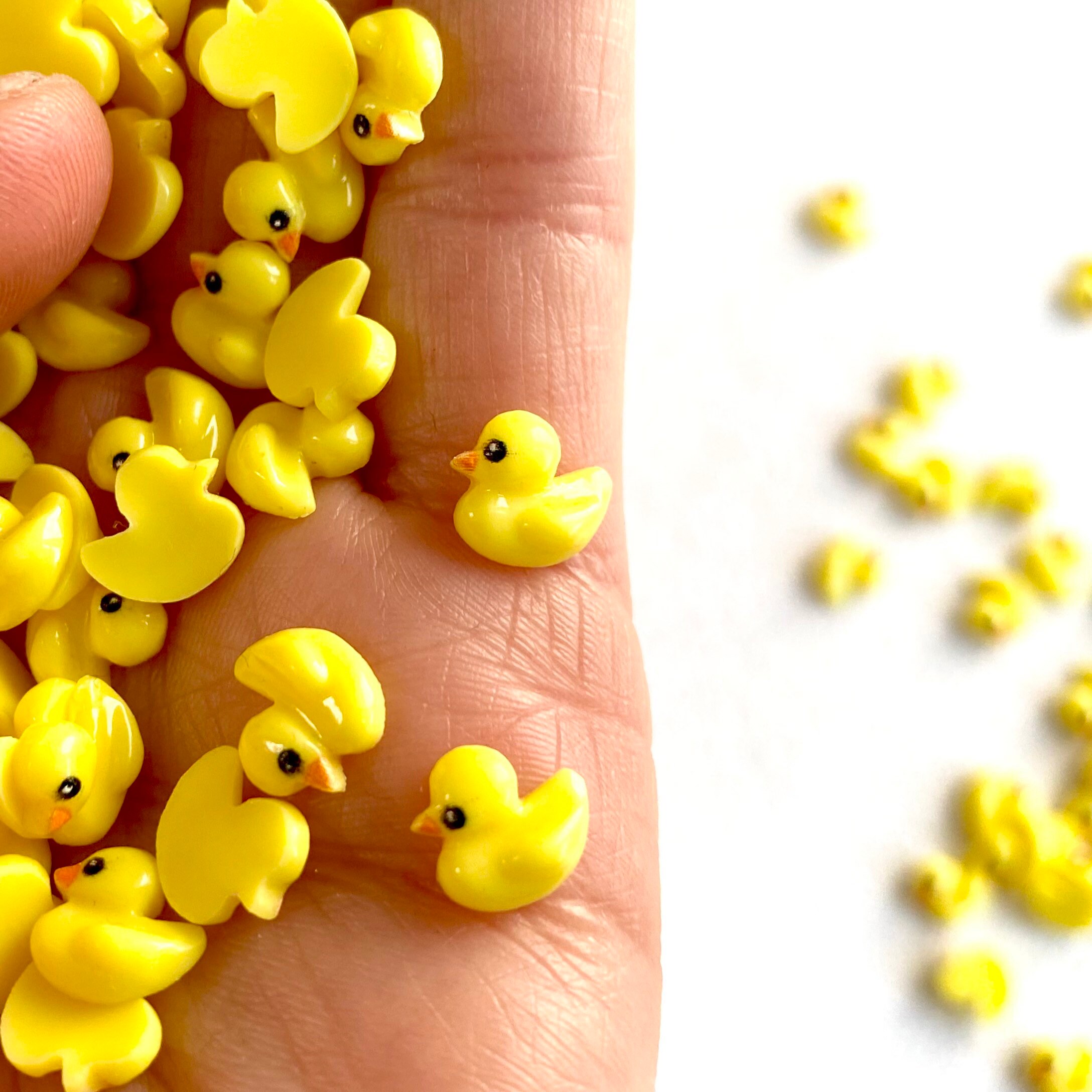 Tiny Resin Duck Charms 8mm Miniature Rubber Duck Nail Art Flat Back ...
