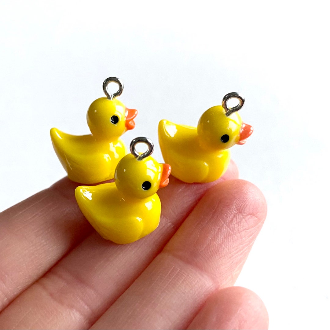 Dollhouse Miniature Tiny Duck WITH Eyelet Rubber Ducky Duckling ...