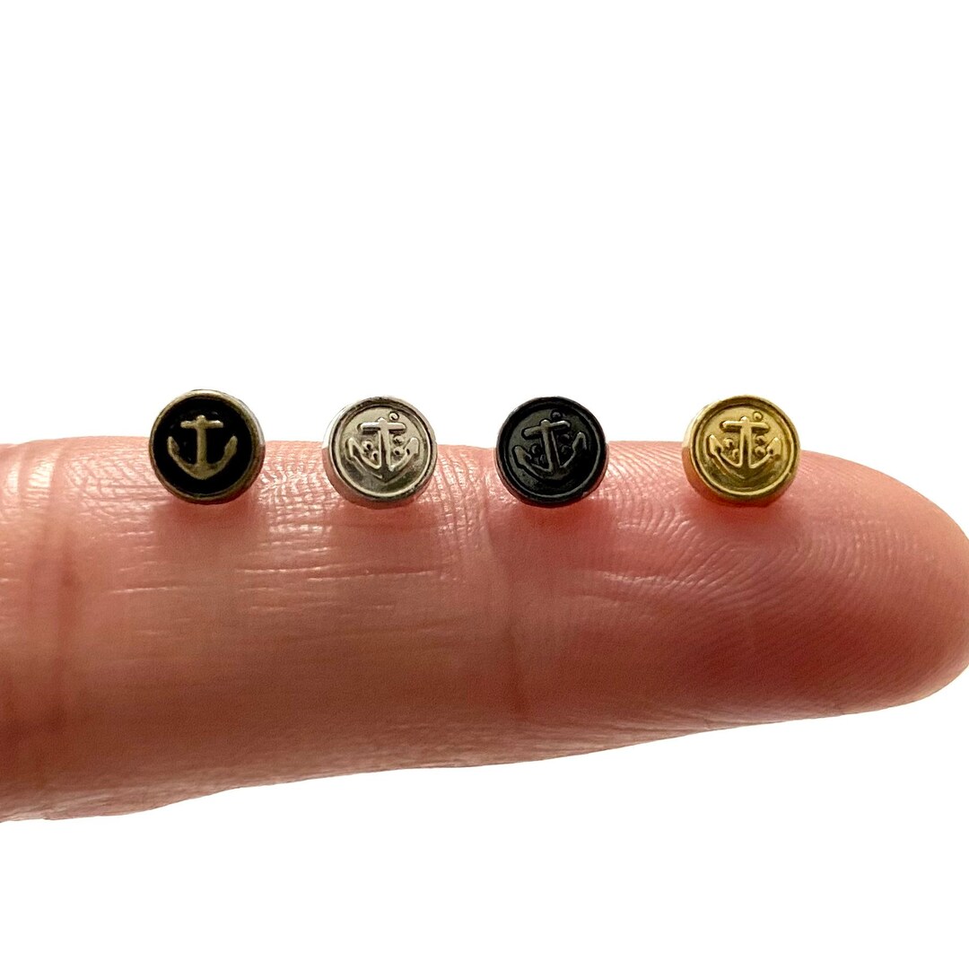 5mm Buttons Anchor Micro Buttons Metal Miniature Buttons for BJD Doll ...