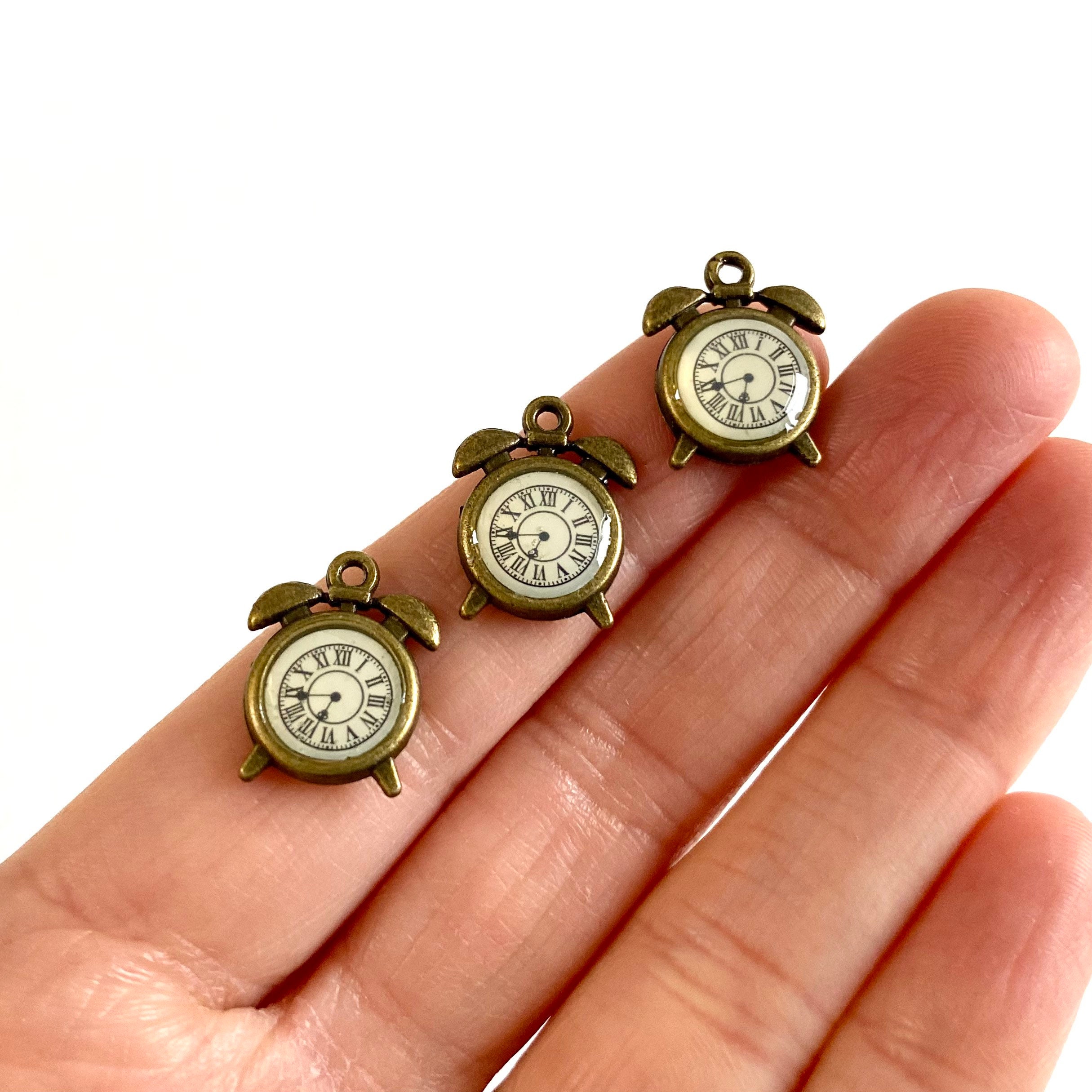 Mini Clock Charm Vintage Bronze Metal 13mm Dolls House - Etsy