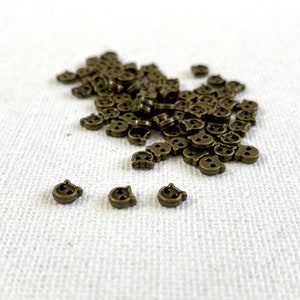 4mm Mini Cat Buttons 10pcs Tiny Metal Animal Buttons Tiny Button BJD ...
