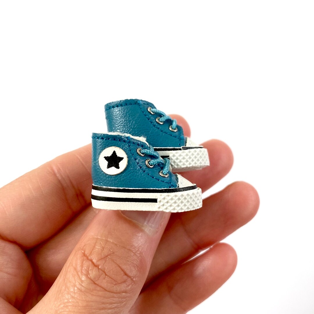 Miniature Doll Shoes Doll Trainers Blue Leather Mini Shoes 1/12 Scale ...