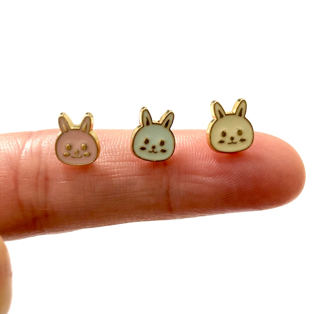 Tiny Buttons Bunny Rabbit Doll Clothes 7mm Shank Metal Buttons Doll ...