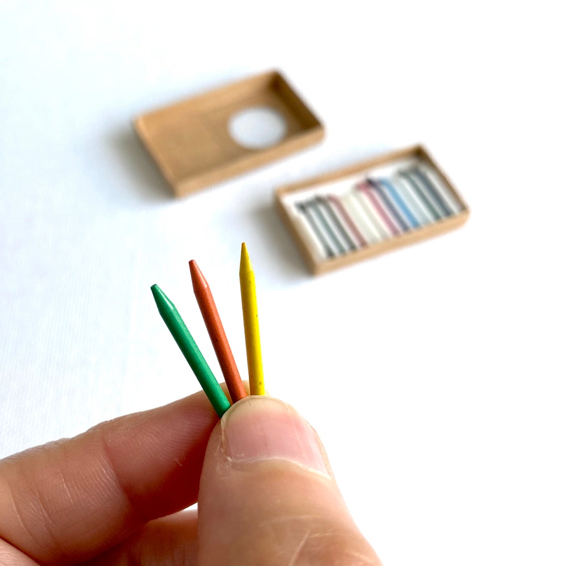 Miniature Crayon Set 1/6 Scale Real Working Doll Stationery - Etsy