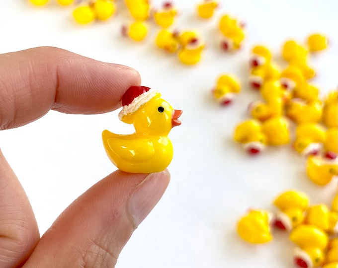 Mini Christmas Duck Dollhouse Miniature Tiny Resin Dolls Toy Duck ...