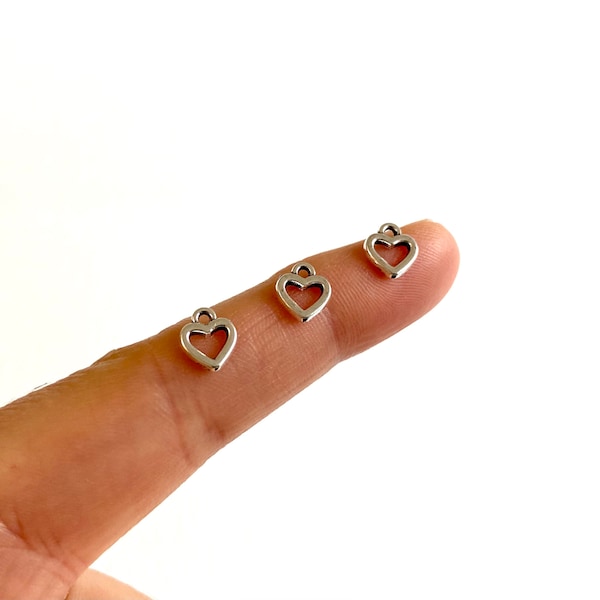 Metal Heart Charms - Etsy