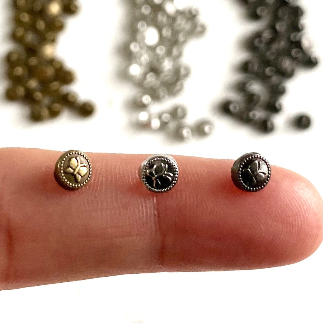 5mm Tiny Buttons Mini Butterfly Metal Buttons Miniature Buttons for ...