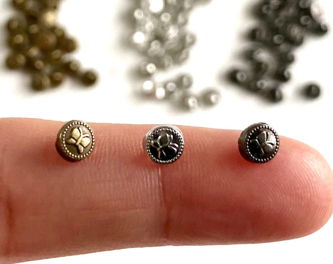5mm Tiny Buttons Mini Butterfly Metal Buttons Miniature Buttons for BJD ...