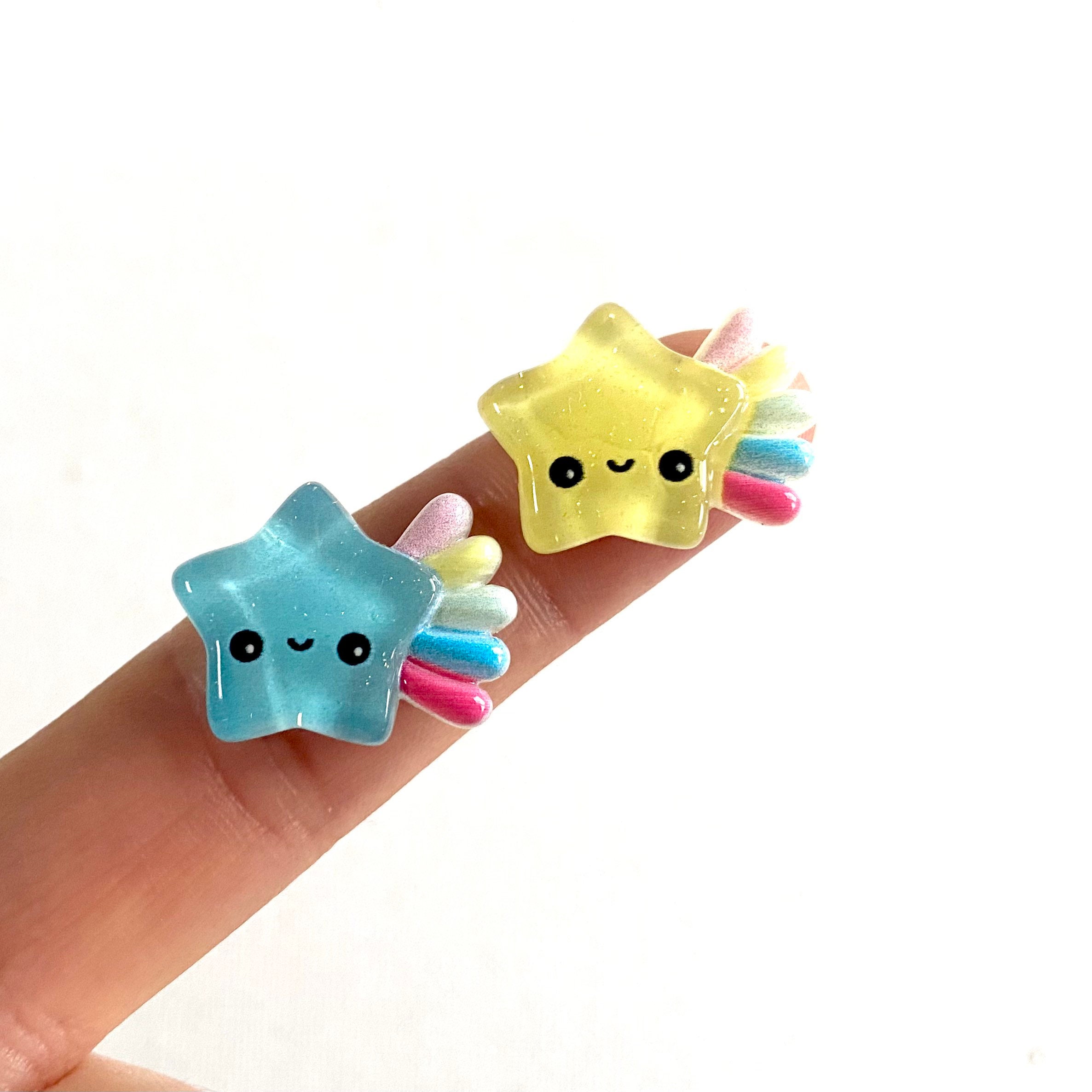 Shooting Star Charms Cute Kawaii Pastel Jelly Star Flat Back - Etsy