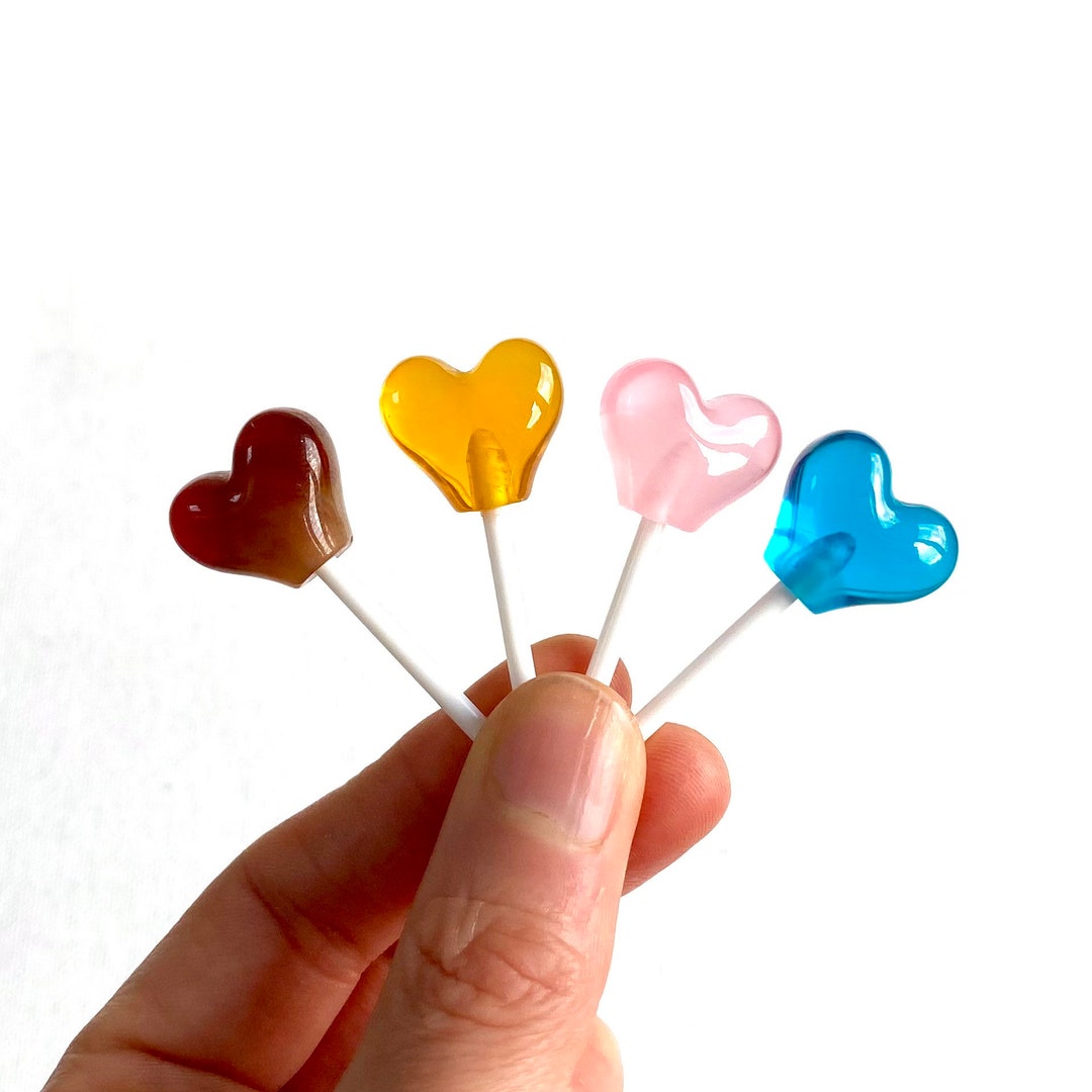Heart Resin Lollipops Miniature 40mm Doll Candy Popsicle Fake Food ...