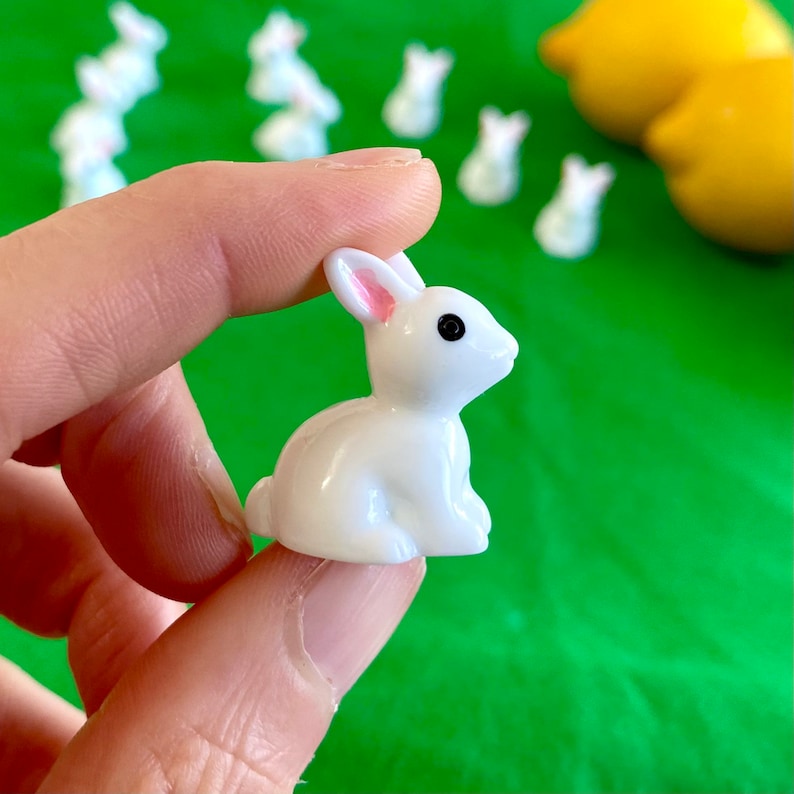 Miniature Easter Rabbit Charms DIY Easter Craft Bunny Figurines Pet ...