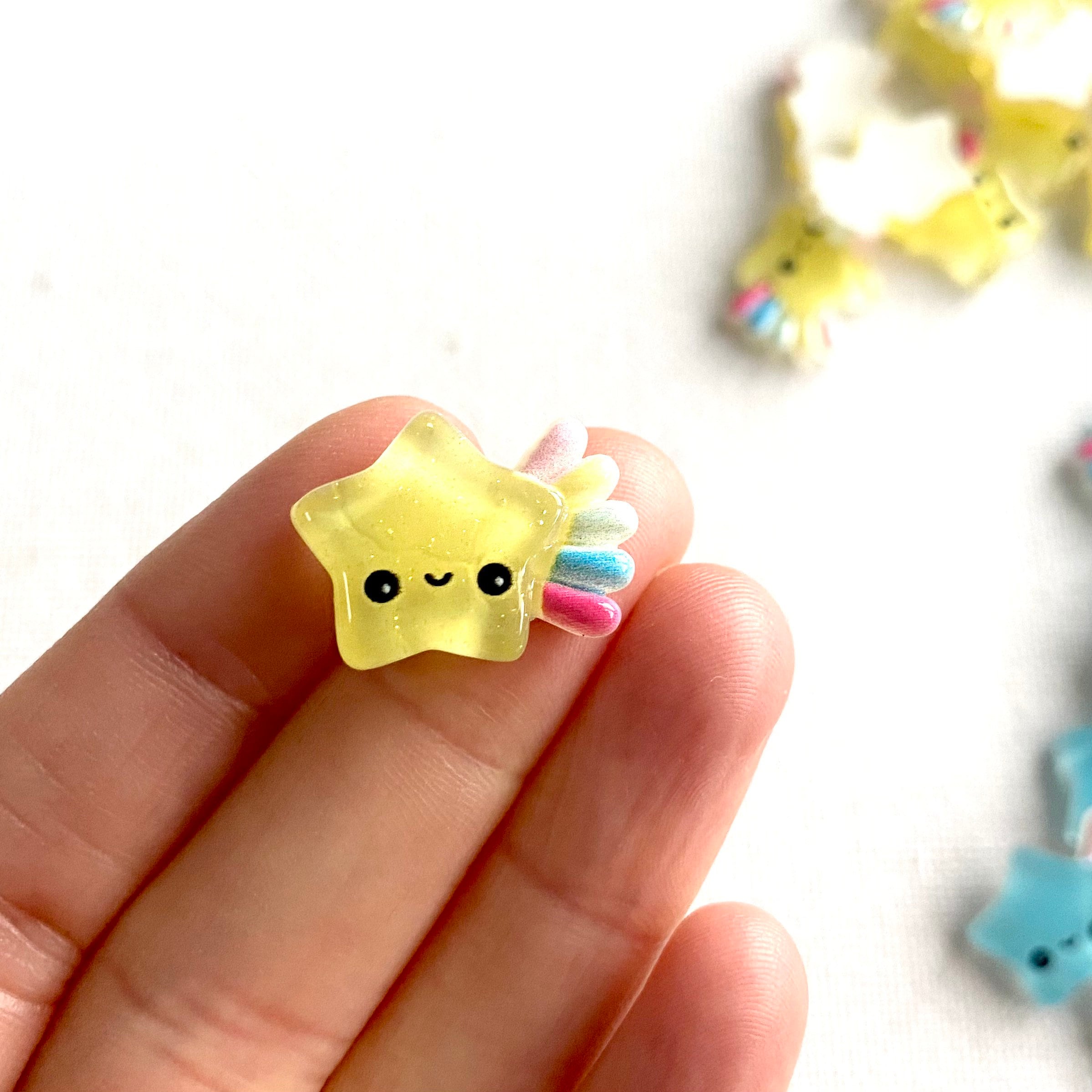 Shooting Star Charms Cute Kawaii Pastel Jelly Star Flat Back - Etsy